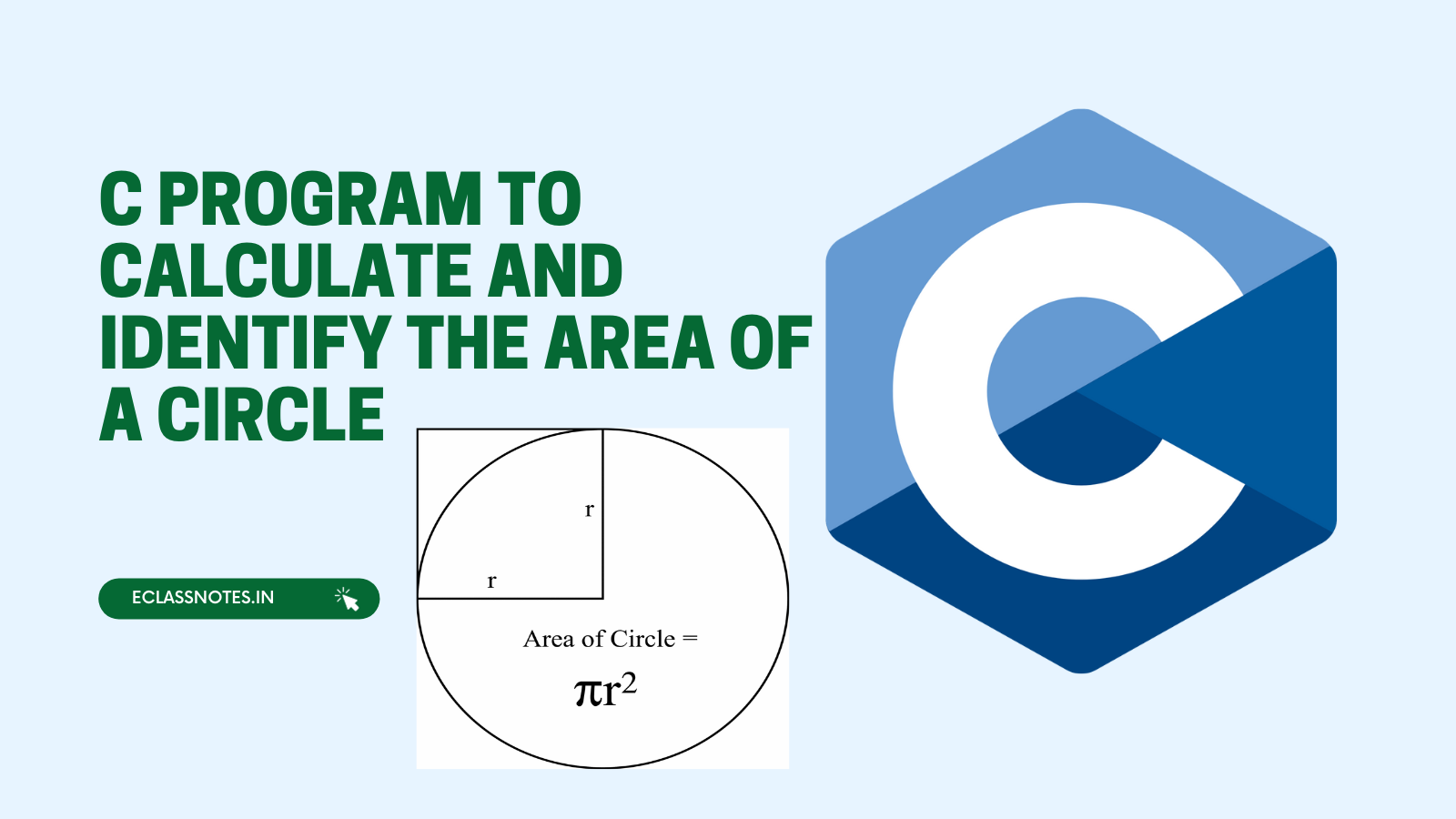 C Program To Calculate And Identify The Area Of A Circle